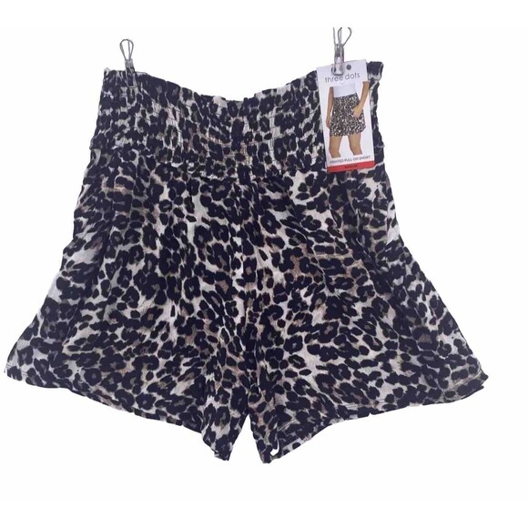 Three Dots | Shorts | Three Dots Shorts Womens Medium Leopard Print ...